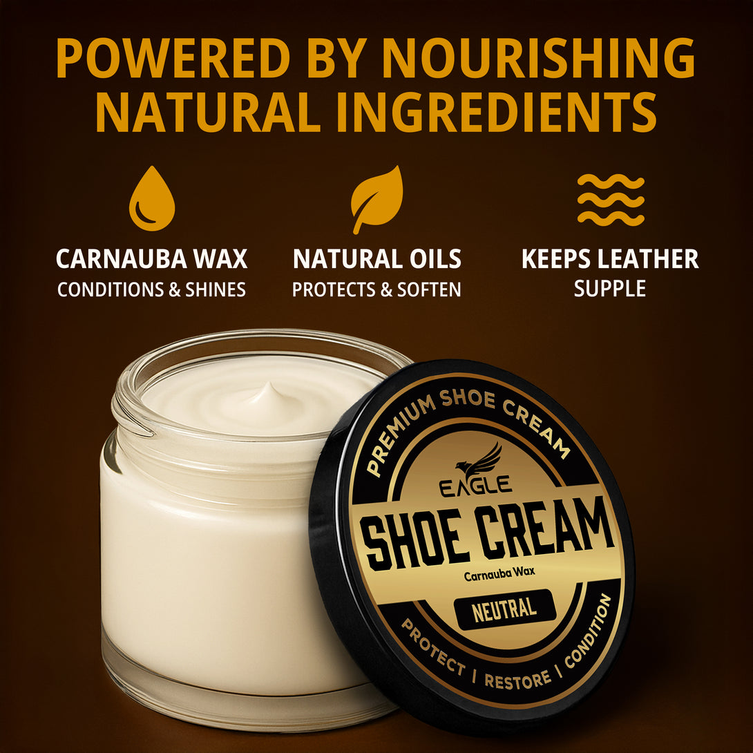 Eagle Shoe Cream Polish Kit Neutral – 3 Piece Boot & Shoe Polish with ...