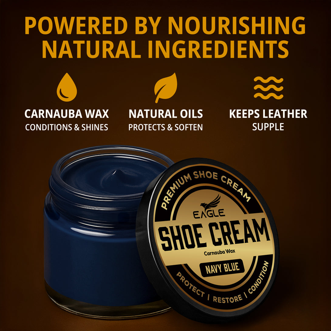 Eagle Shoe Cream Polish Kit Navy Blue – 3 Piece Boot & Shoe Polish wit ...