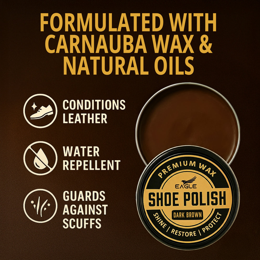 Eagle Shoe Polish Wax Dark Brown – Premium High-Gloss Shine – Restores ...