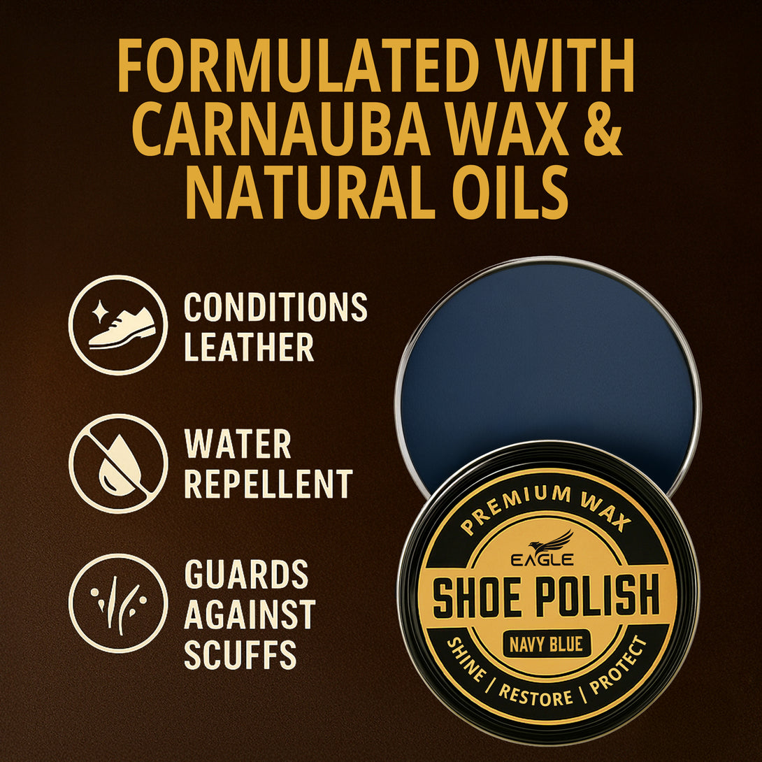 Eagle Shoe Polish Wax Navy Blue – Premium High-Gloss Shine – Restores ...