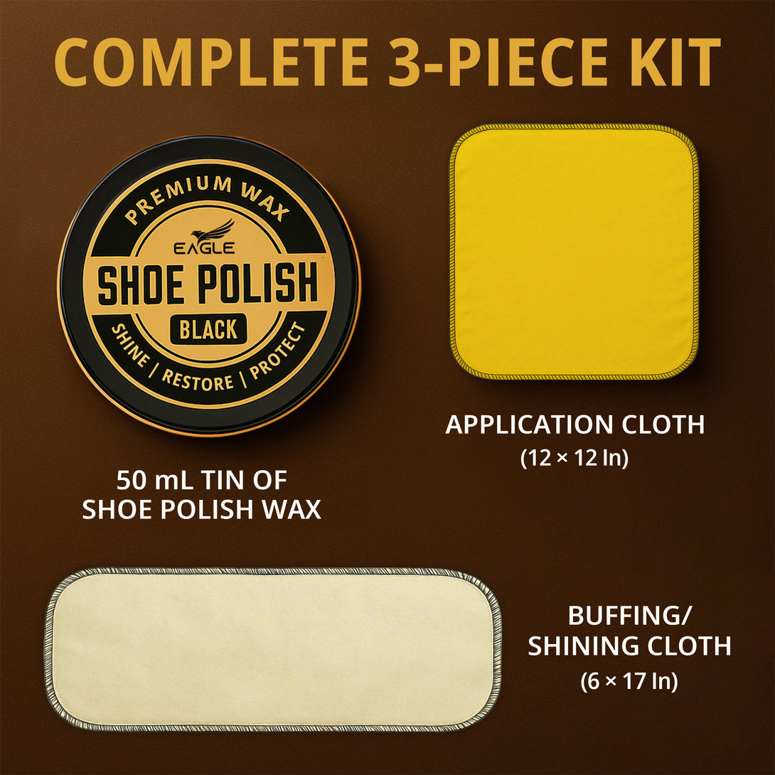 Eagle Shoe Polish Wax Black – Premium High-Gloss Shine – Restores Colo ...
