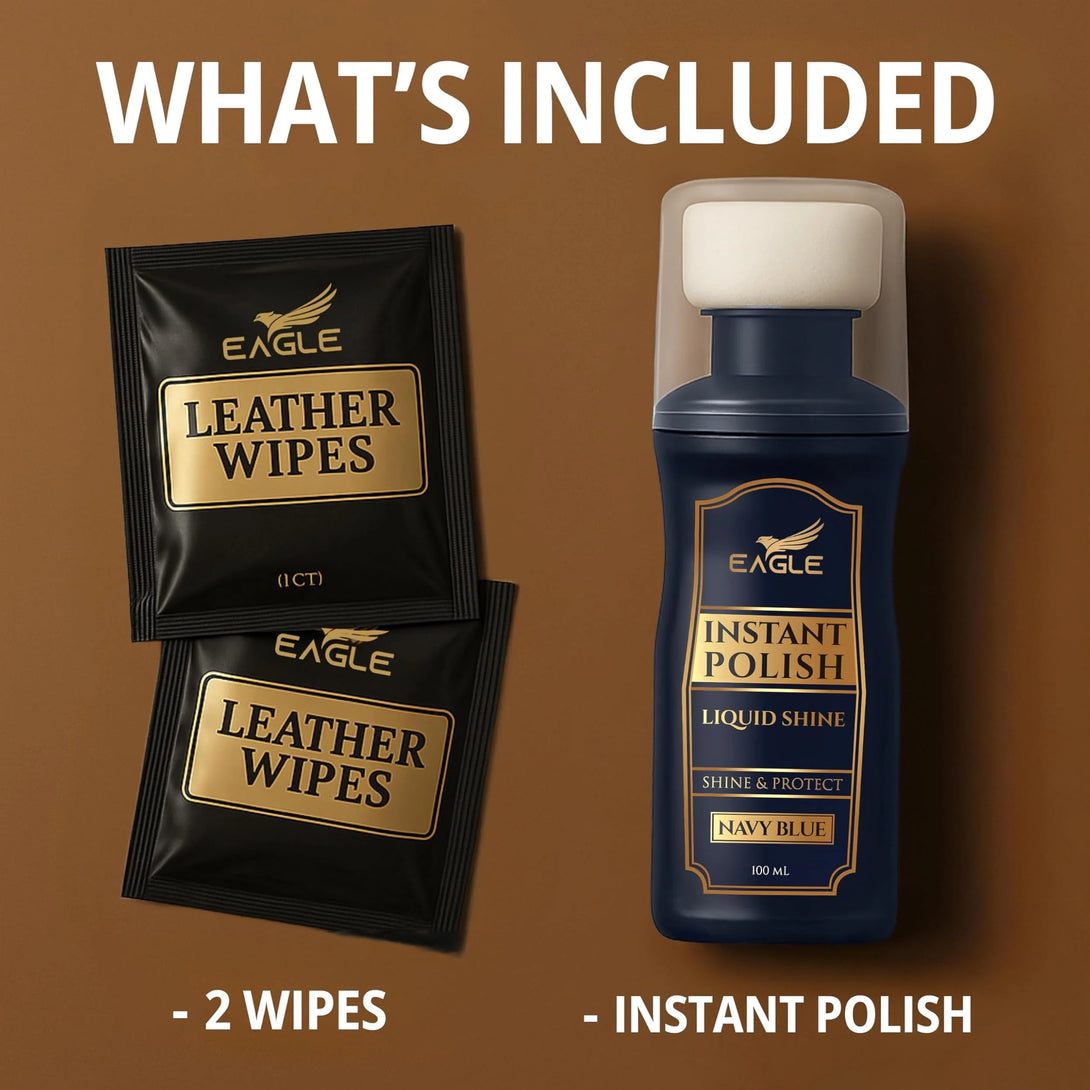 Eagle Navy Blue Liquid Shoe Polish Instant Shine – Quick-Dry Leather P ...