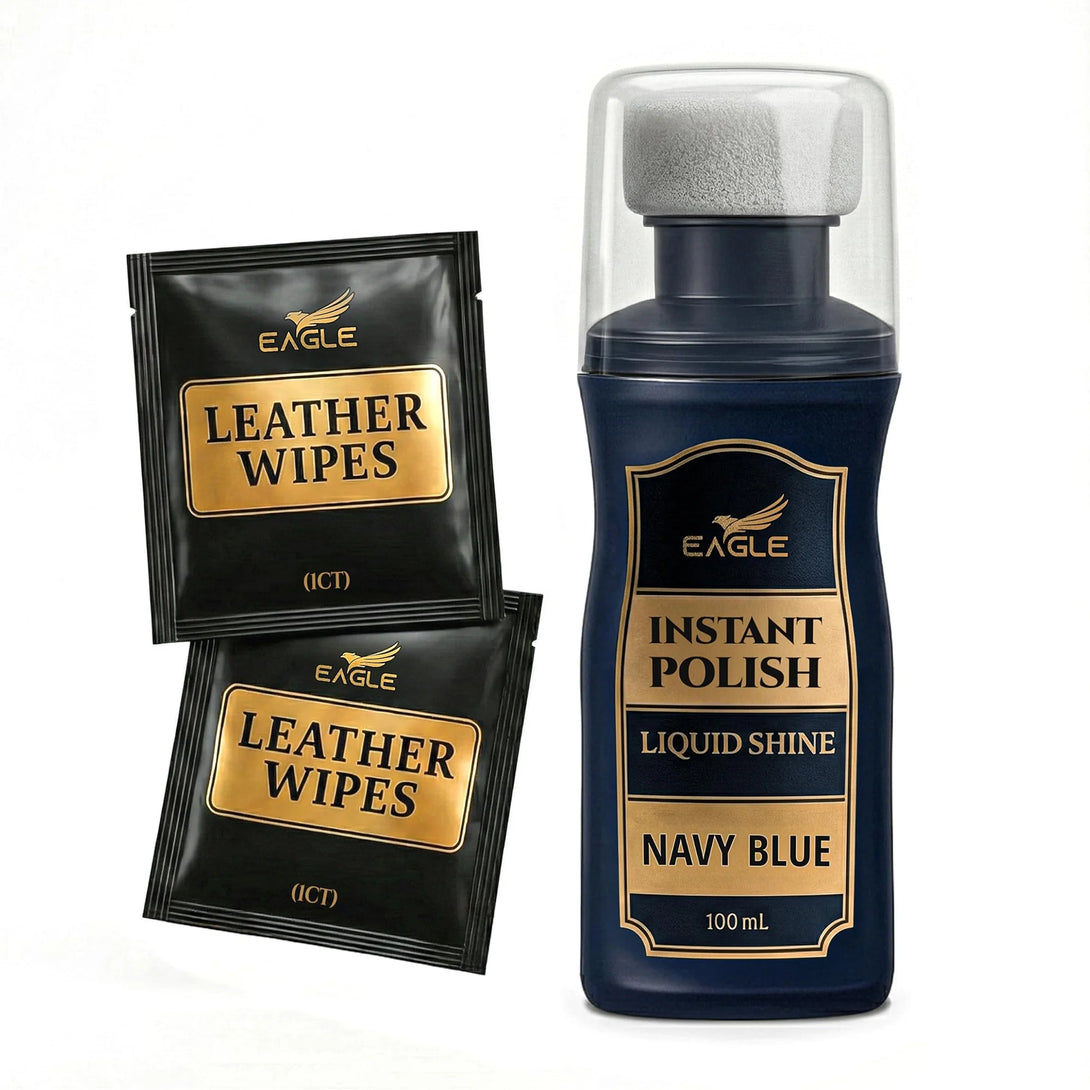 Eagle Navy Blue Liquid Shoe Polish Instant Shine – Quick-Dry Leather P ...