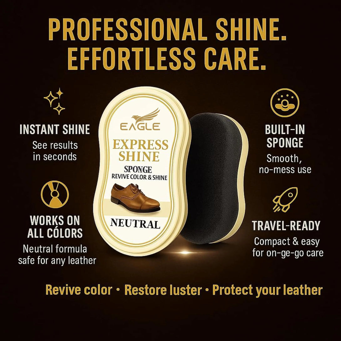 Eagle Shoe Shine Sponge Neutral – Instant Shine Sponge for Leather Sho ...