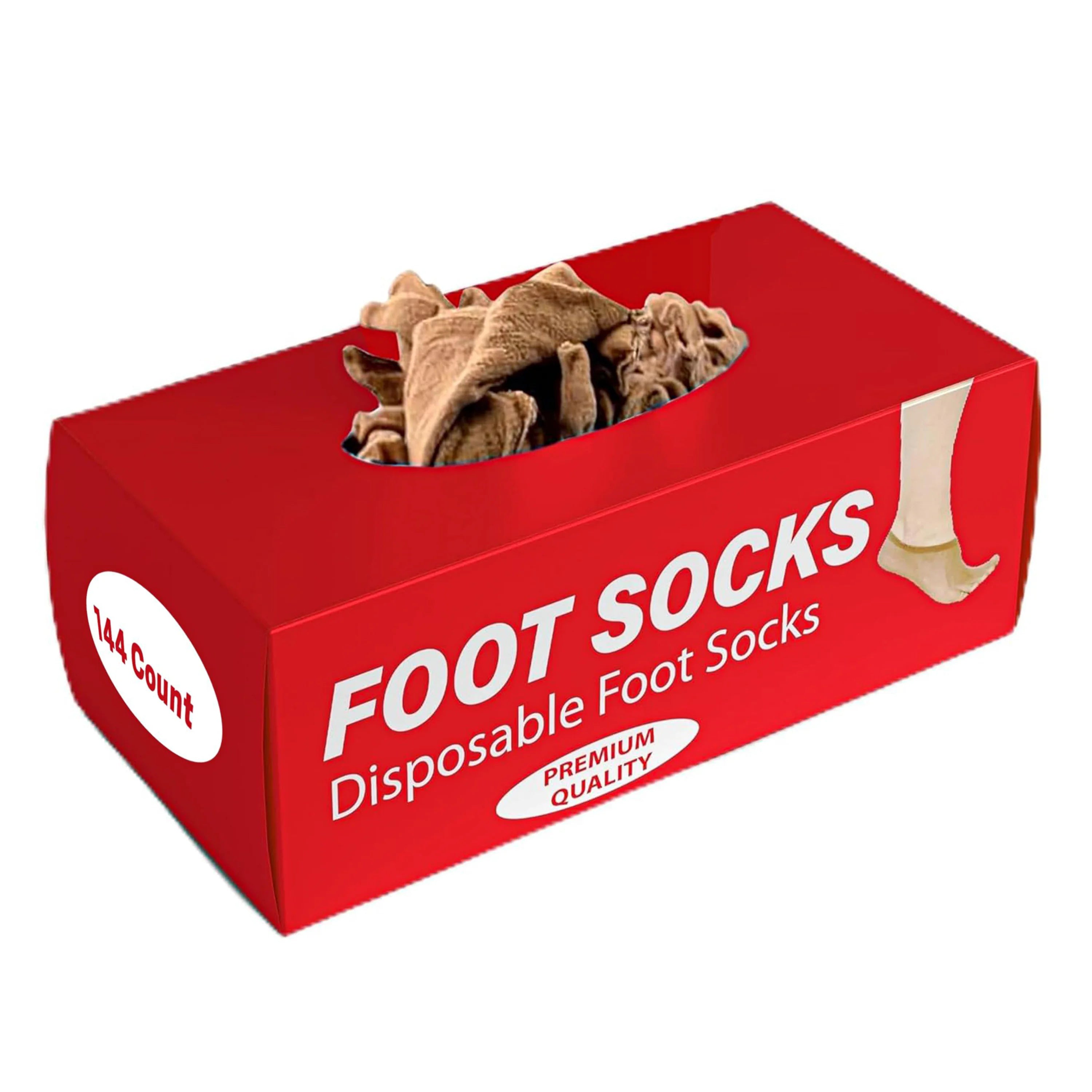 Leather Hero Disposable Try On Socks - Tan Footies for Women, 72 Pairs ...